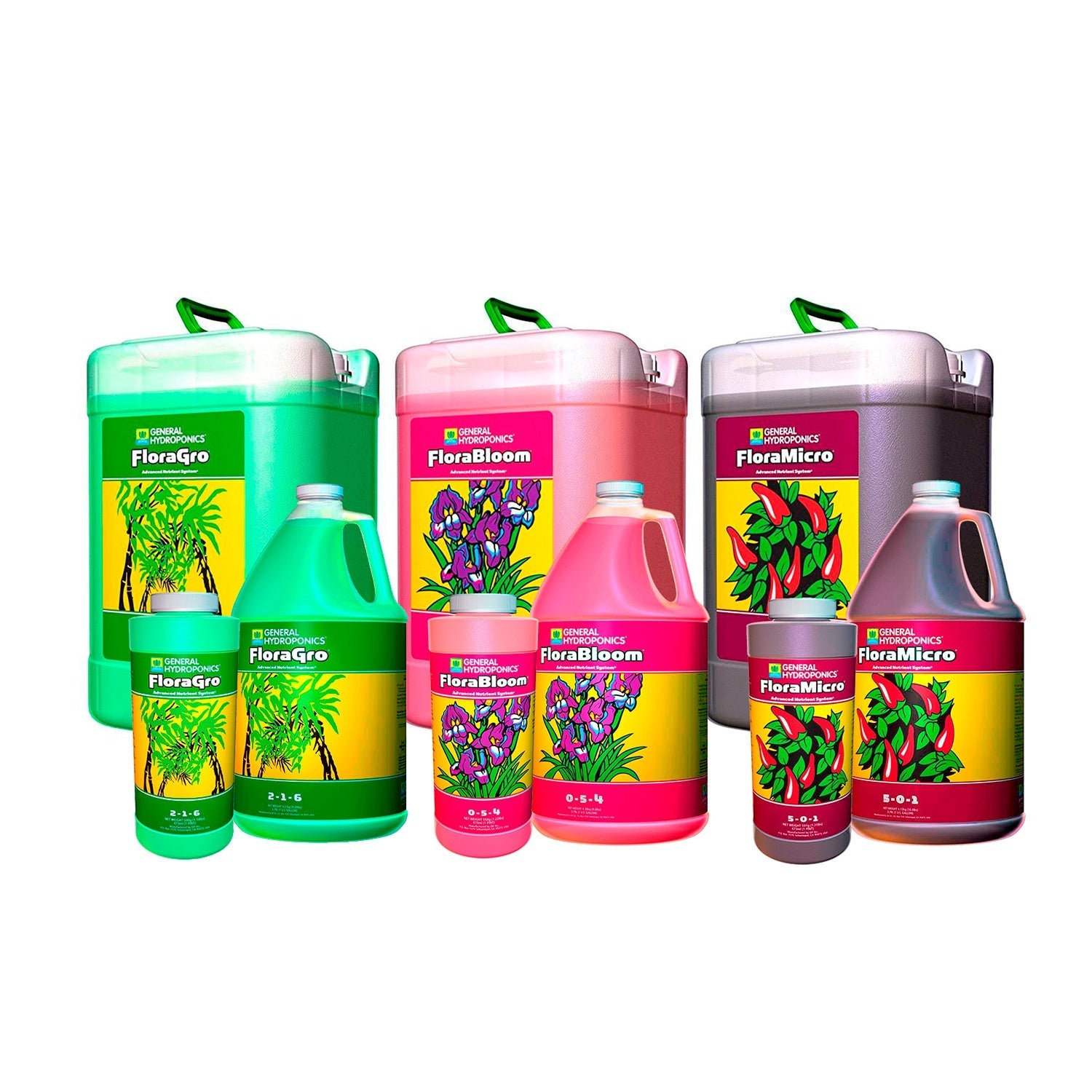 Serie Flora Trio: Micro, Grow Y Bloom | General Hydroponics - Fertiliz ...